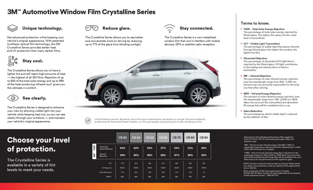 3M™ Automotive Window Film Crystalline Series | UV Protection & Heat Rejection Solutions